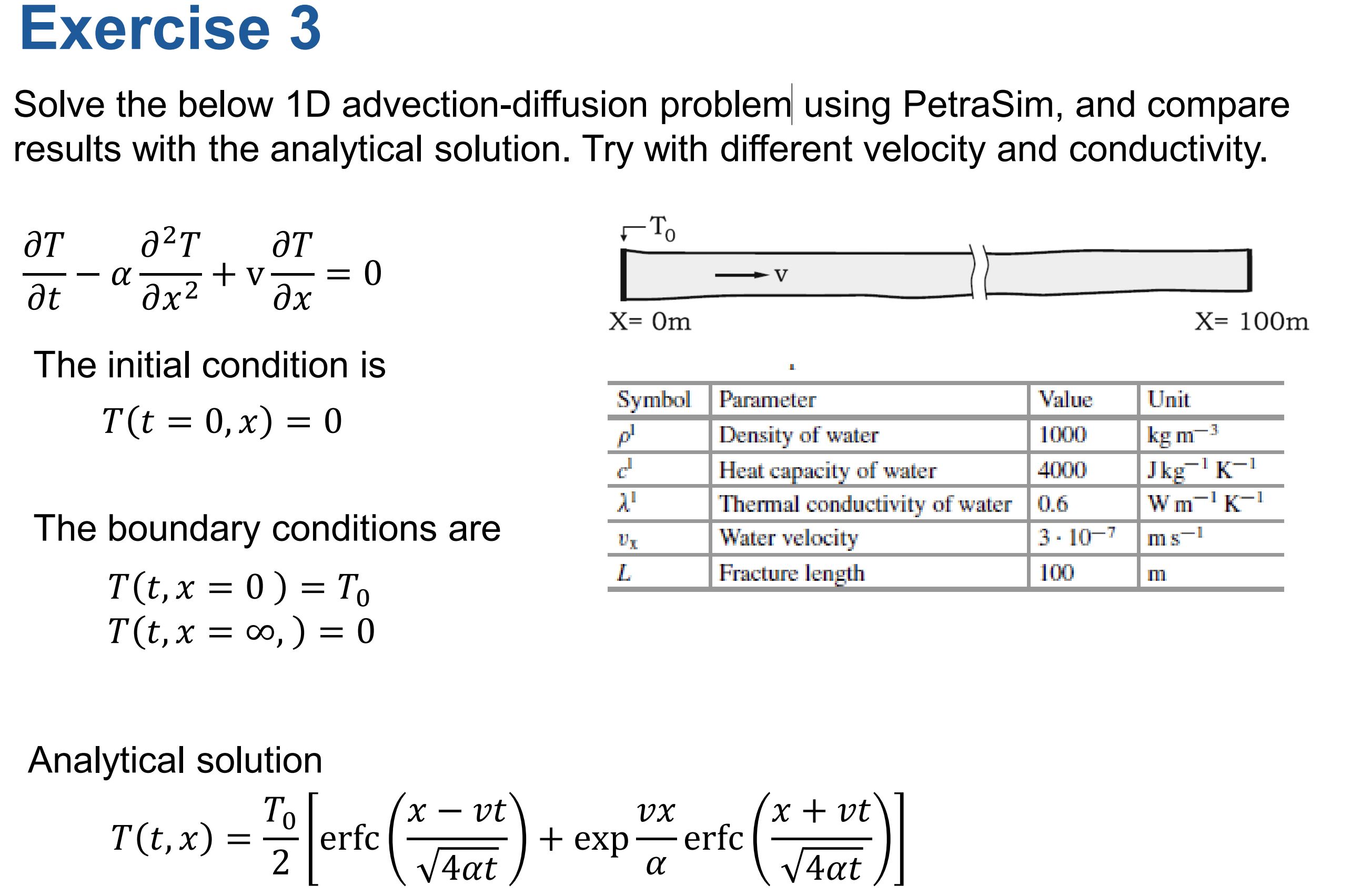 1d Advection Diffusion Problem Velocity Input Questions And Answers